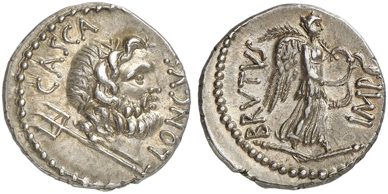 IMPERATORISCHE PRÄGUNGEN M. Iunius Brutus. AR-Denar, 42 v. Chr ...