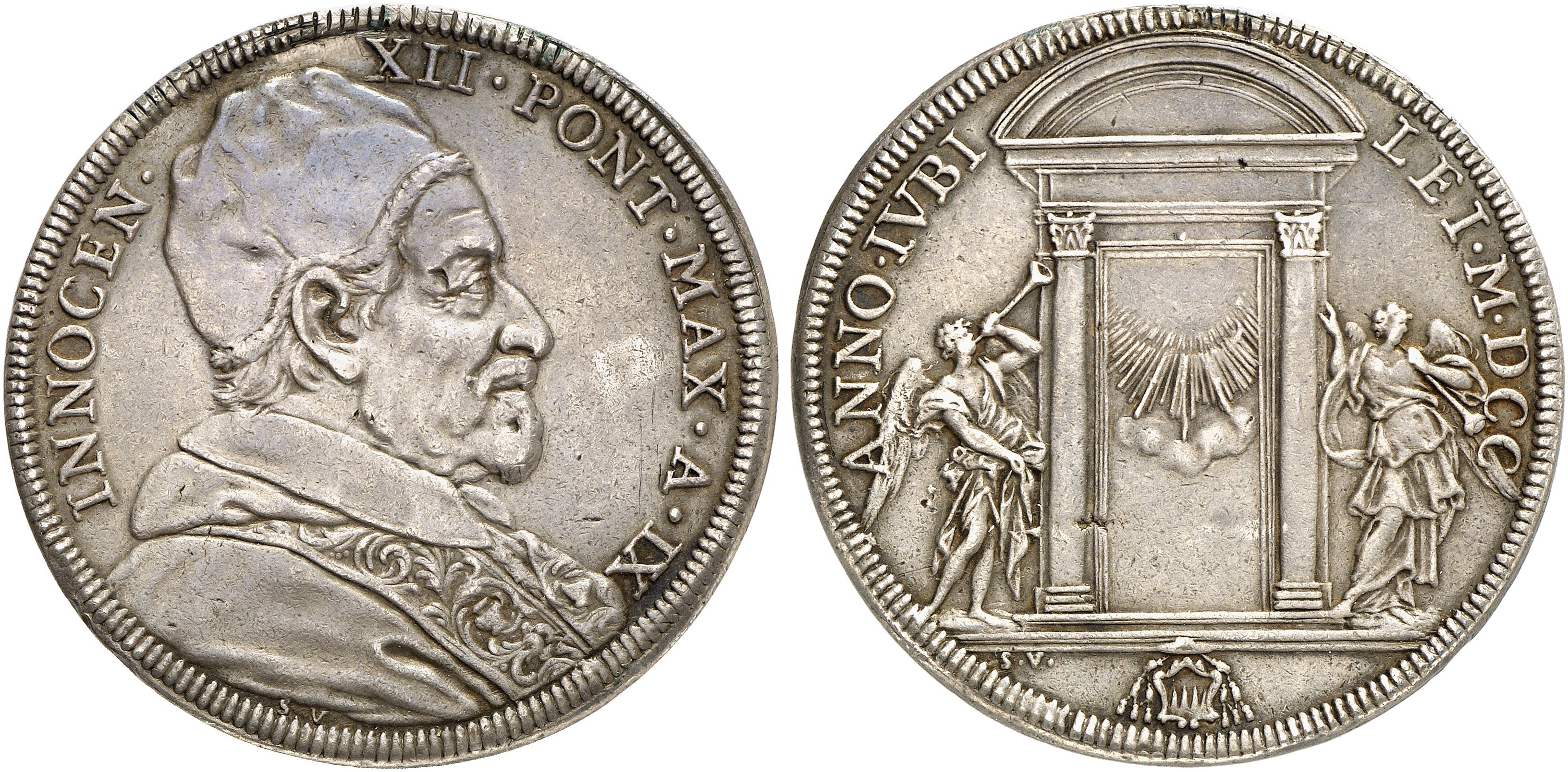 ITALIEN KIRCHENSTAAT/VATIKAN Innocenz XII., 1691-1700. Piastra A IX ...