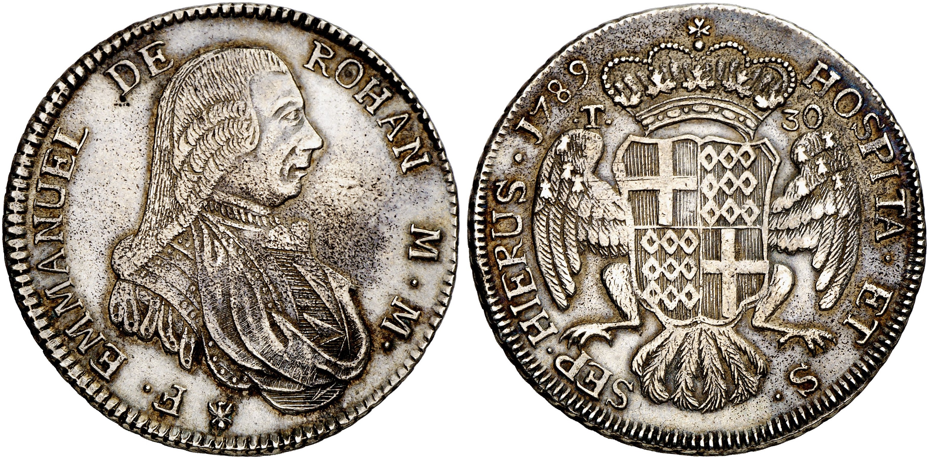 MALTA JOHANNITERORDEN Emmanuel de Rohan, 1775-1797. 30 Tari 1789. | 273858