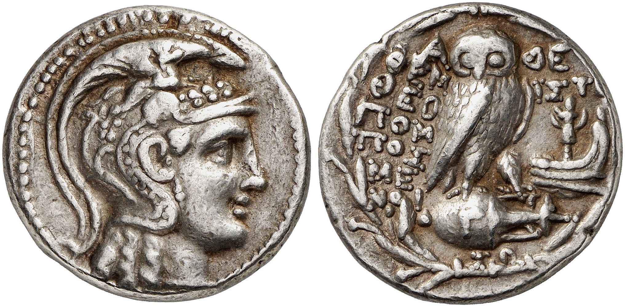 ATTICA ATHEN. AR-Tetradrachme, Boedromion (= September/Oktober) 117 v ...