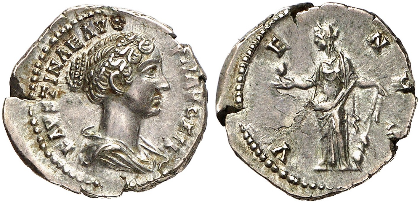 MÜNZEN DER RÖMISCHEN KAISERZEIT Antoninus II. Marcus Aurelius, 161-180 für Faustina filia. AR ...