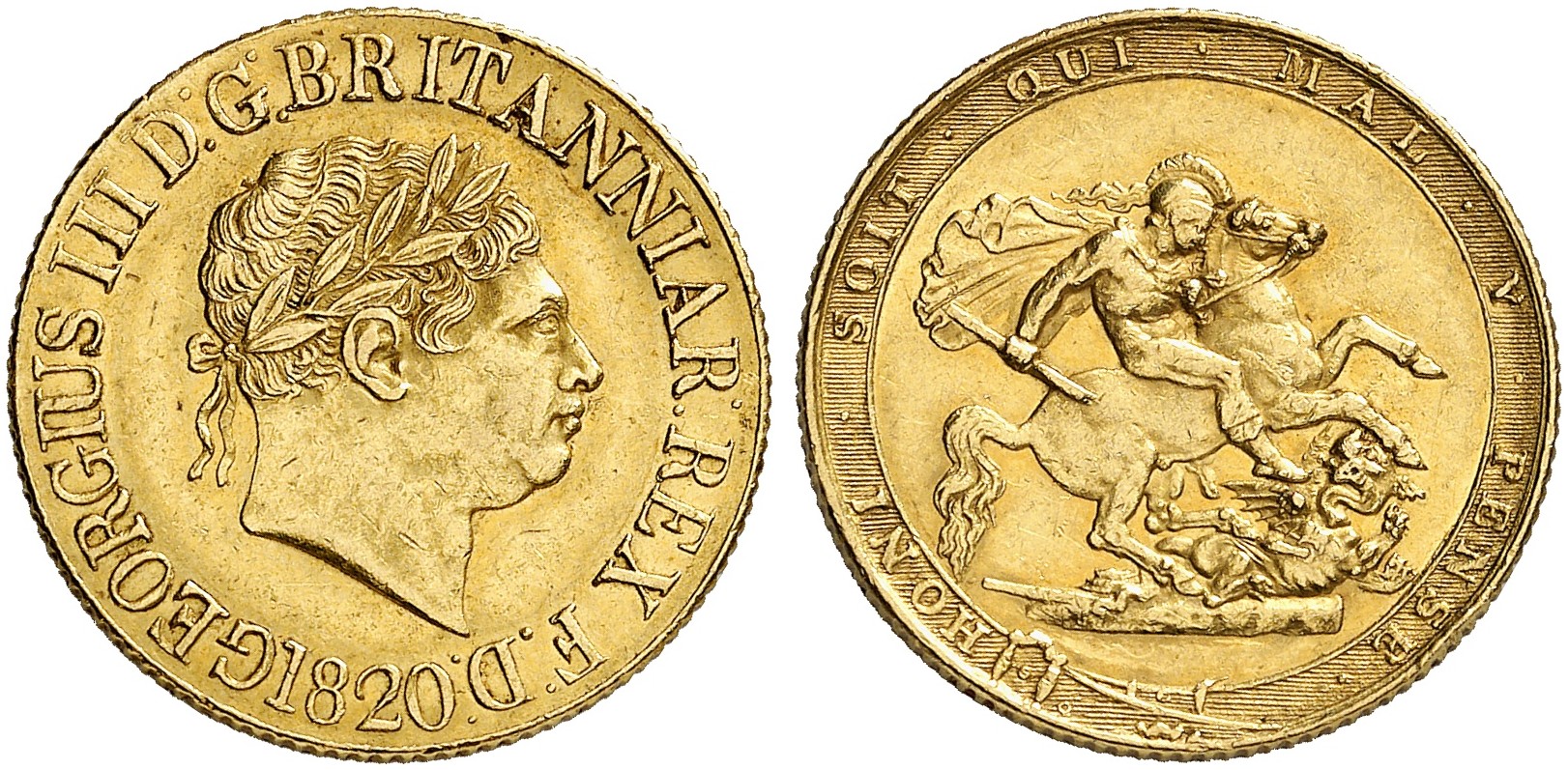 GROSSBRITANNIEN / IRLAND ENGLAND George III, 1760-1820. Sovereign 1820 ...