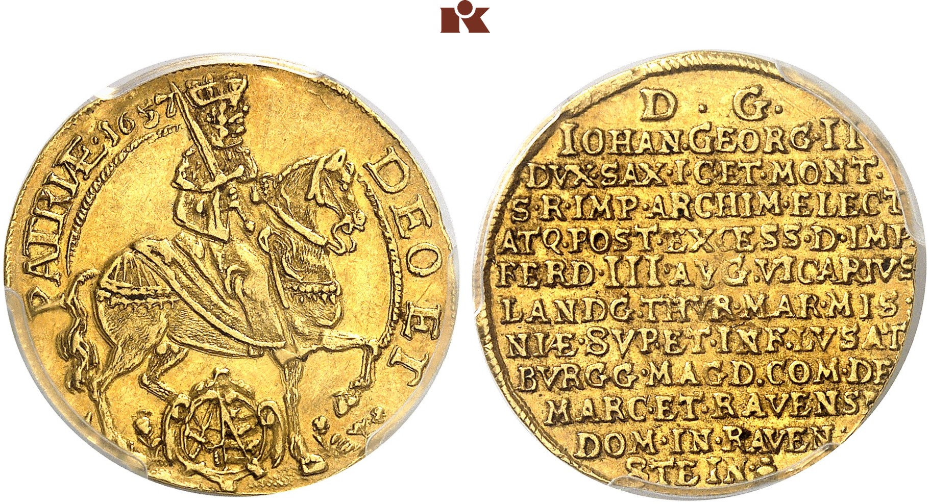 SACHSEN Johann Georg II., 1656-1680. Dukat 1657, Dresden, | 329895