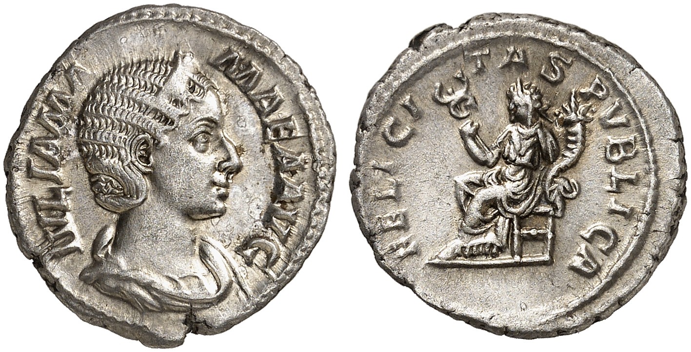 MÜNZEN DER RÖMISCHEN KAISERZEIT Severus Alexander, 222-235 für Julia Mamaea. AR-Denar, 230, Rom ...