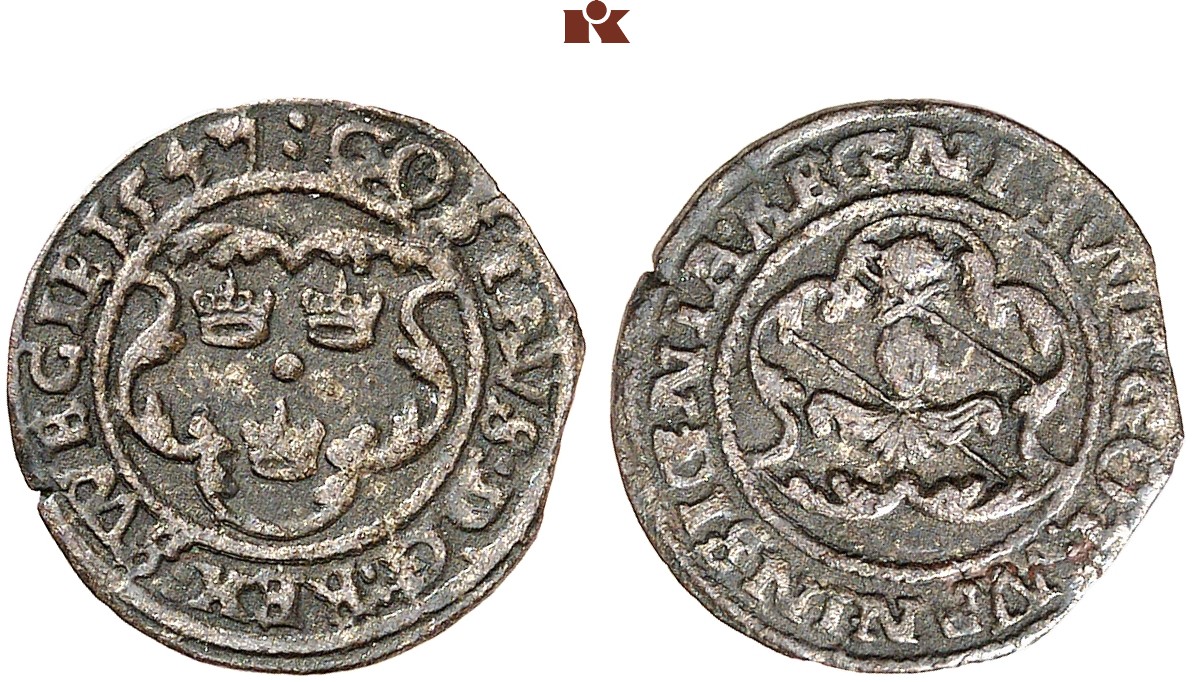 SCHWEDEN KÖNIGREICH Gustav Vasa, 1521-1560. 4 Penningar 1547, Stockholm ...