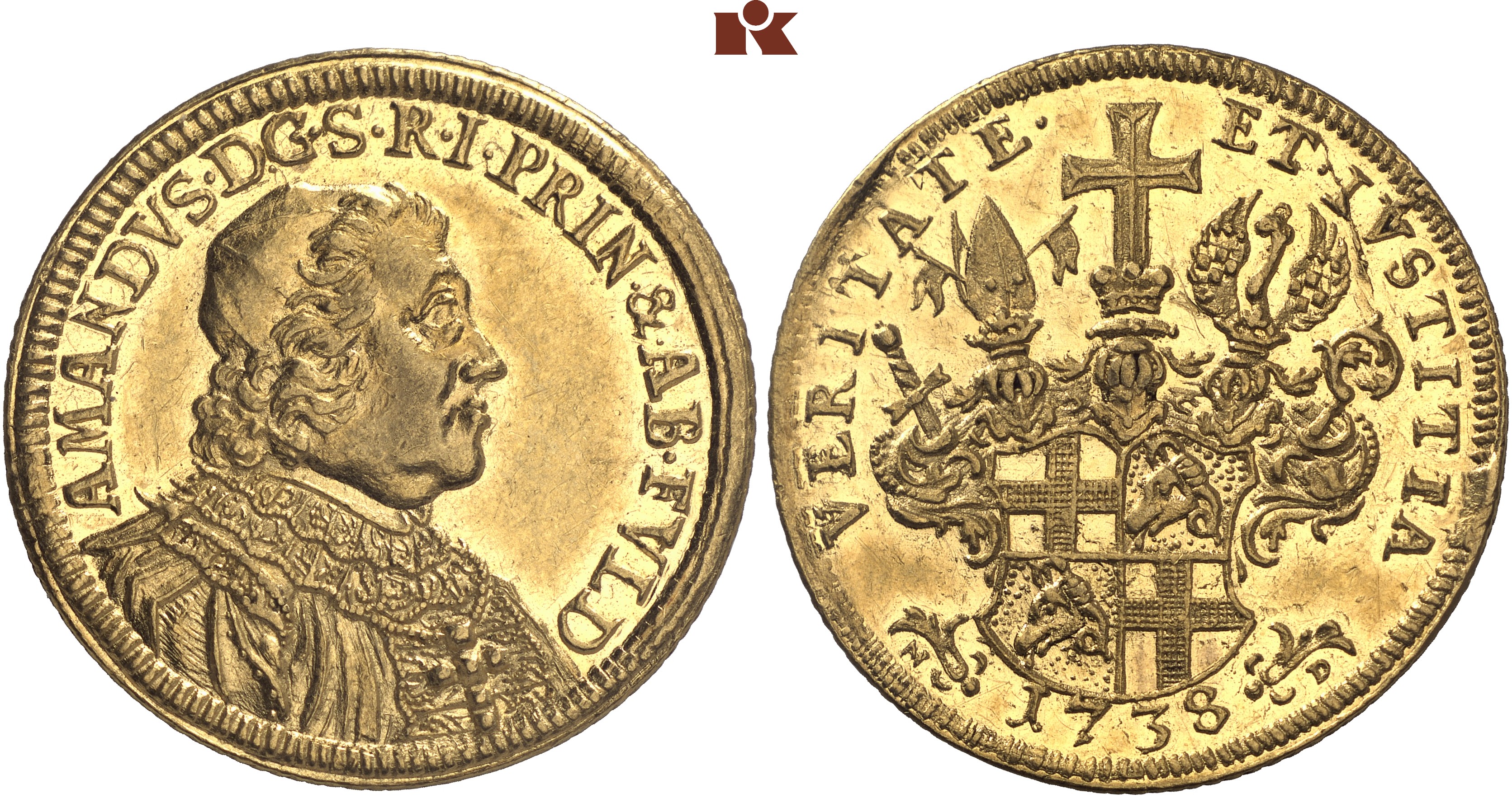 FULDA ABTEI Amadeus von Buseck, 1737-1756. Dukat 1738. | 432732