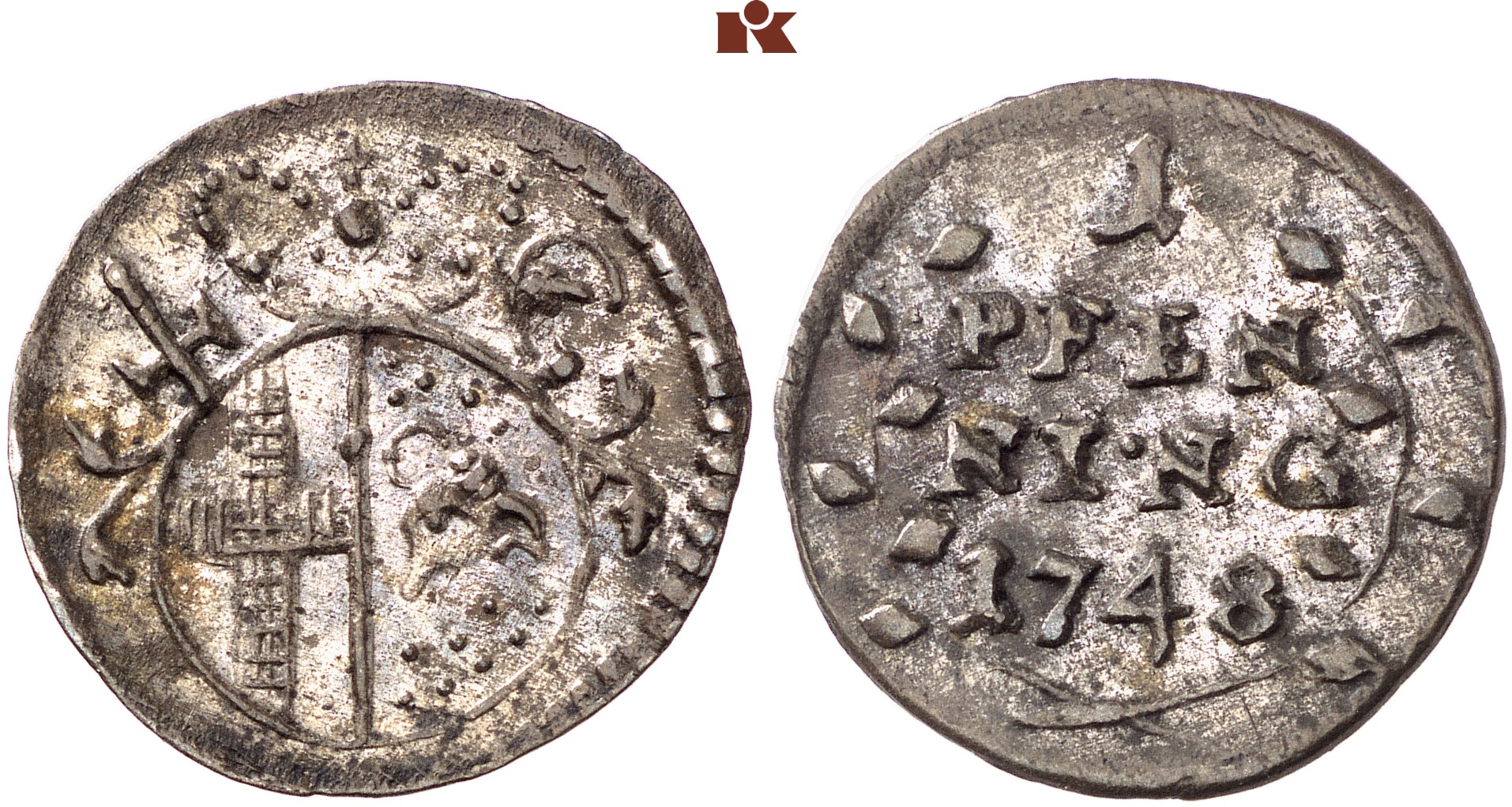 FULDA ABTEI Amadeus von Buseck, 1737-1756. Pfennig 1745, 1746, 1747 ...