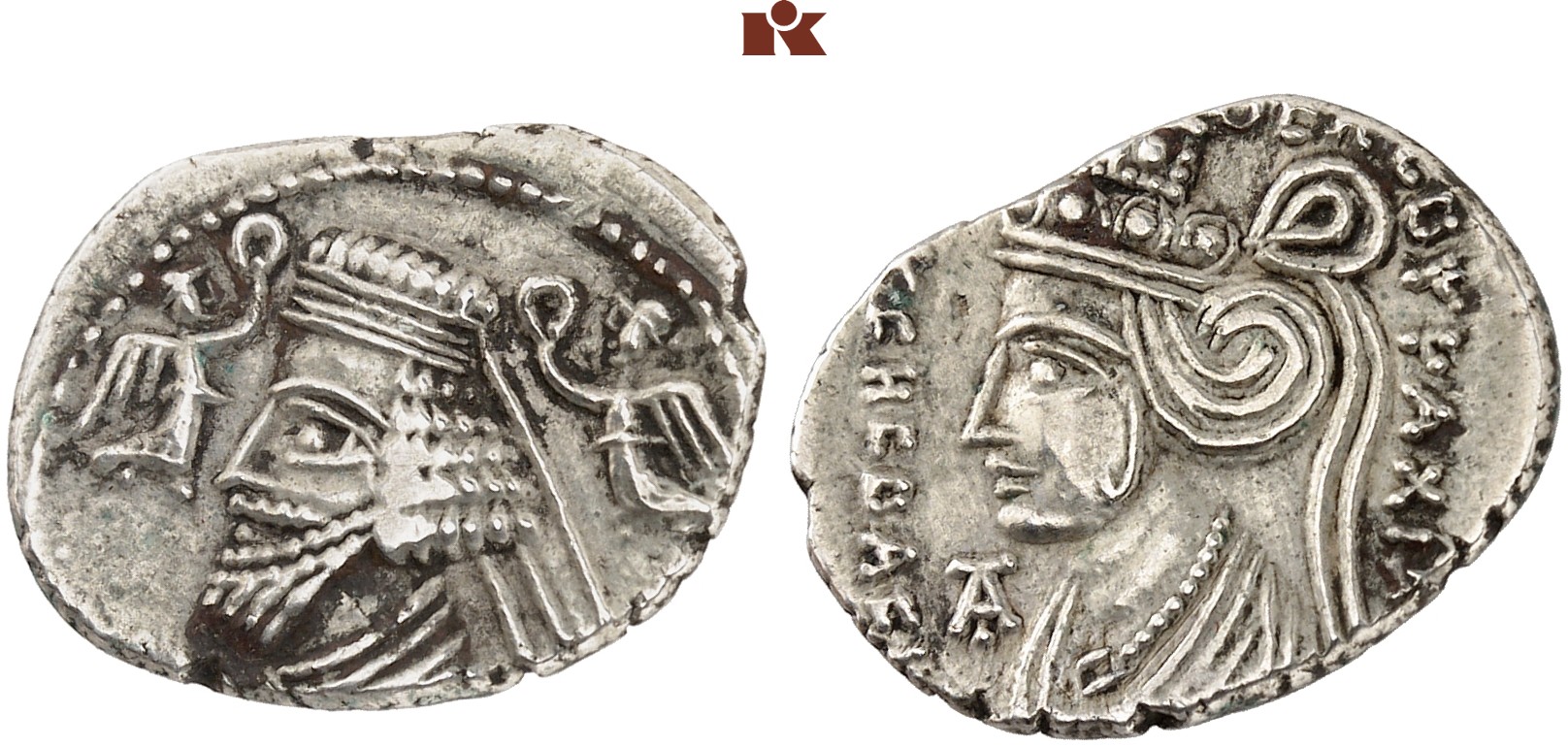 PARTHIA Phraatakes, 2 v. - 4 n. Chr. und Musa. AR-Drachme, Ekbatana ...