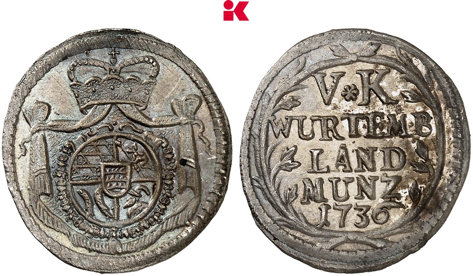 WÜRTTEMBERG Karl Alexander, 1733-1737. 5 Kreuzer 1736, Stuttgart. | 989832