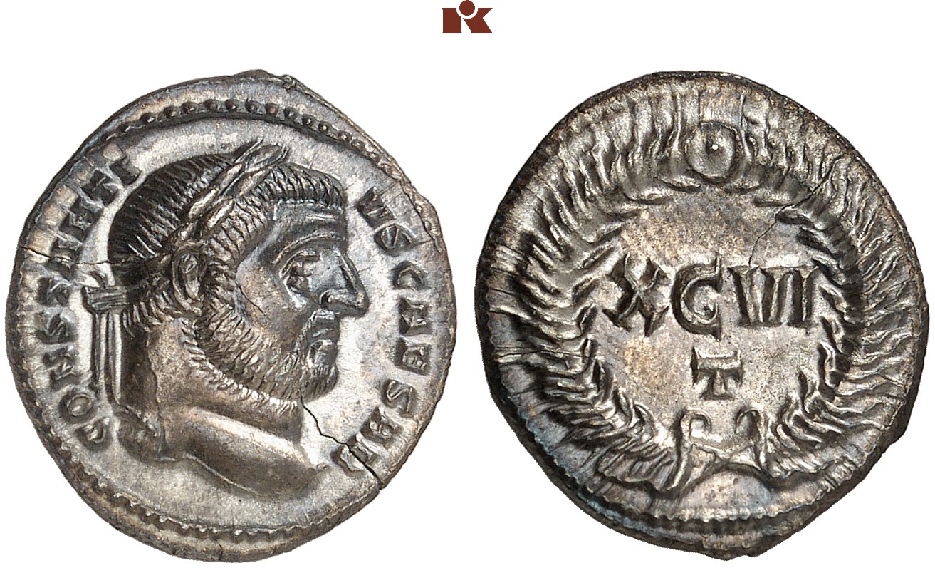 MÜNZEN DER RÖMISCHEN KAISERZEIT Constantius I., 293-306. AR-Argenteus ...
