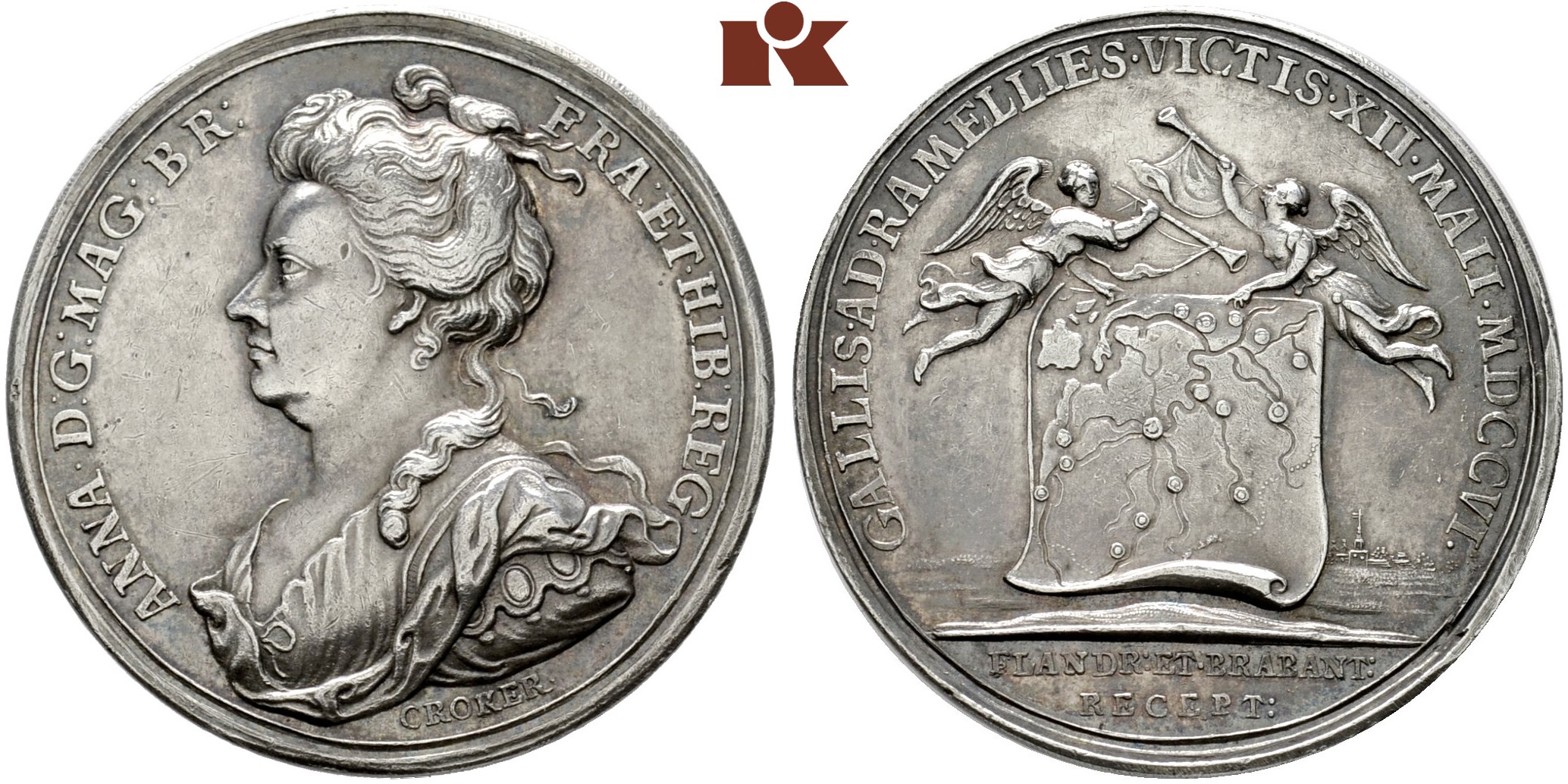 GROSSBRITANNIEN / IRLAND ENGLAND Anne, 1702-1714. Silbermedaille 1706 ...