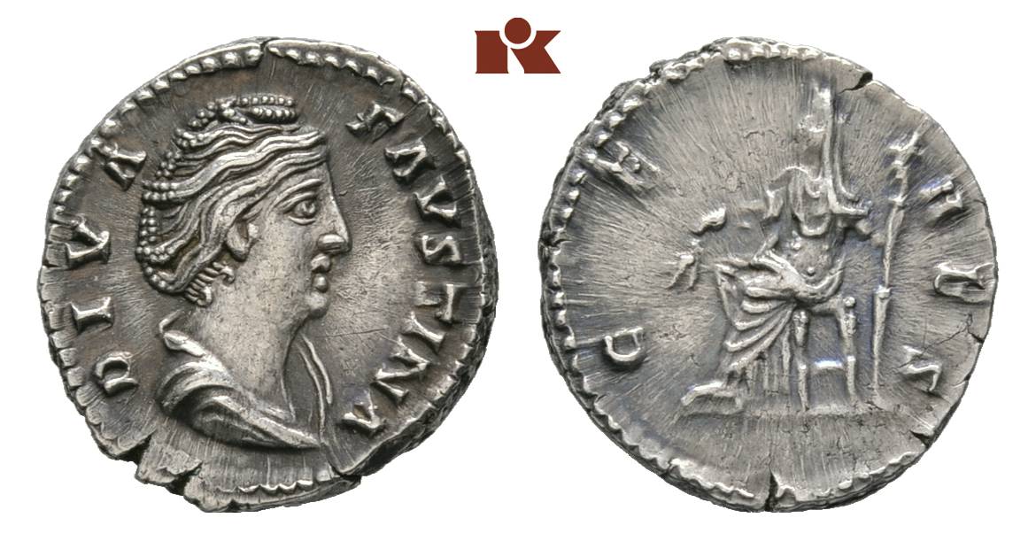 MÜNZEN DER RÖMISCHEN KAISERZEIT Antoninus I. Pius, 138-161 für Diva Faustina mater. AR-Denar ...
