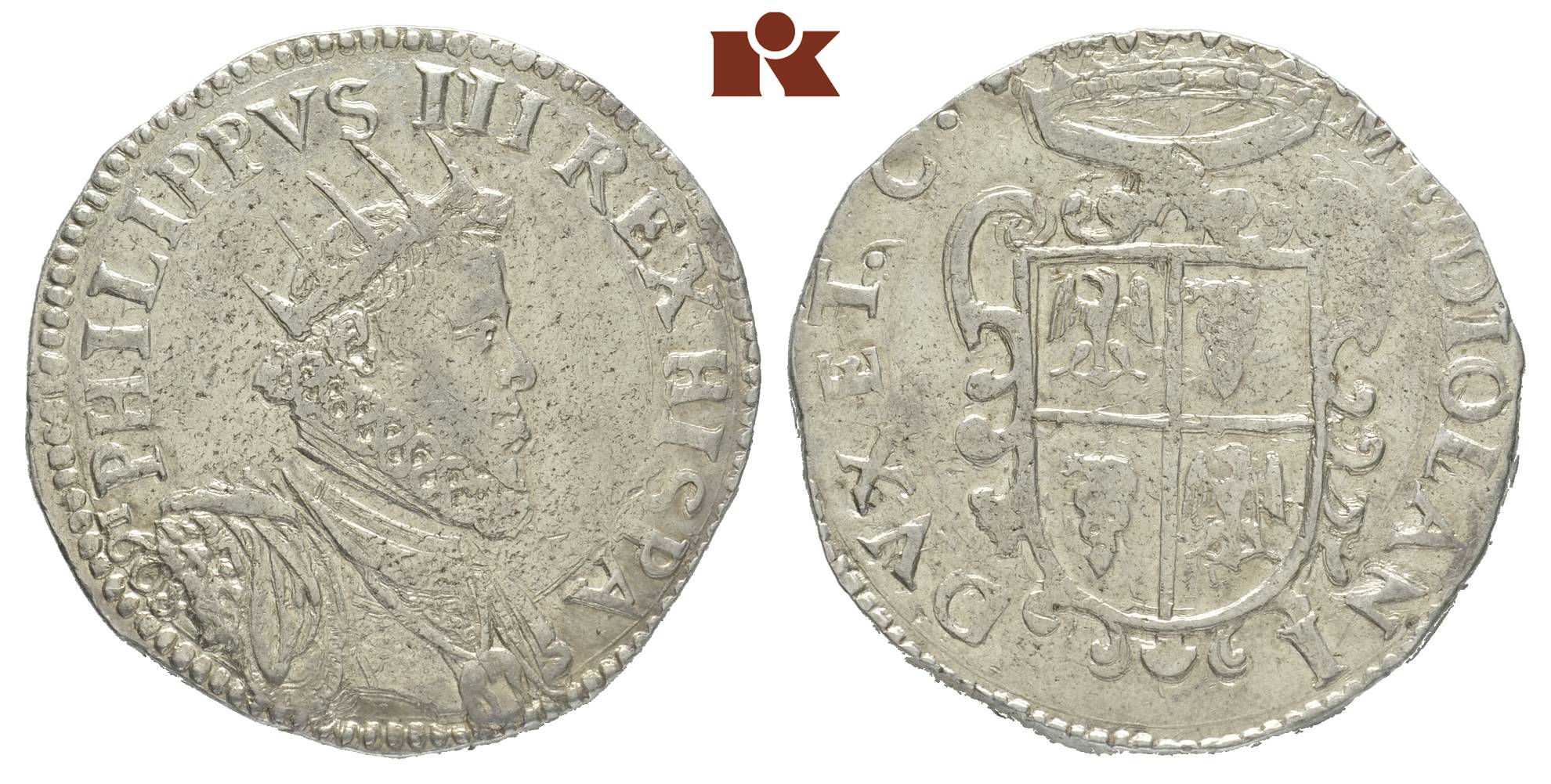 ITALIEN MAILAND Philipp III. von Spanien, 1598-1621. Ducatone 1608 ...