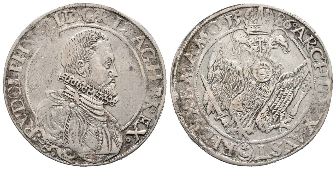 RÖMISCH-DEUTSCHES REICH Rudolf II., 1576-1612. Reichstaler 1586 ...
