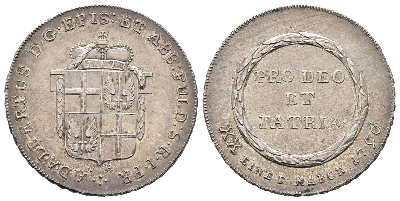FULDA ABTEI Adalbert III. von Harstall, 1788-1802. 1/2 Konv.-Taler 1796 ...