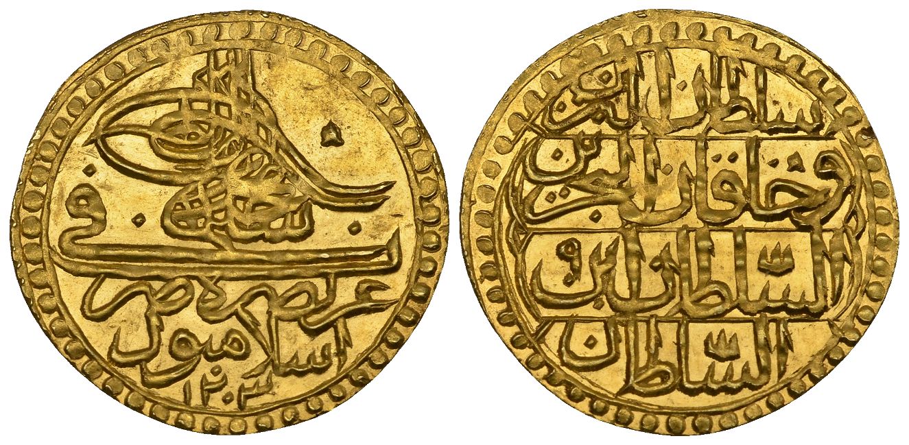 TÜRKEI Selim III., 1789-1807. Zeri Mahbub 1796 (= 1203 AH), 9 ...