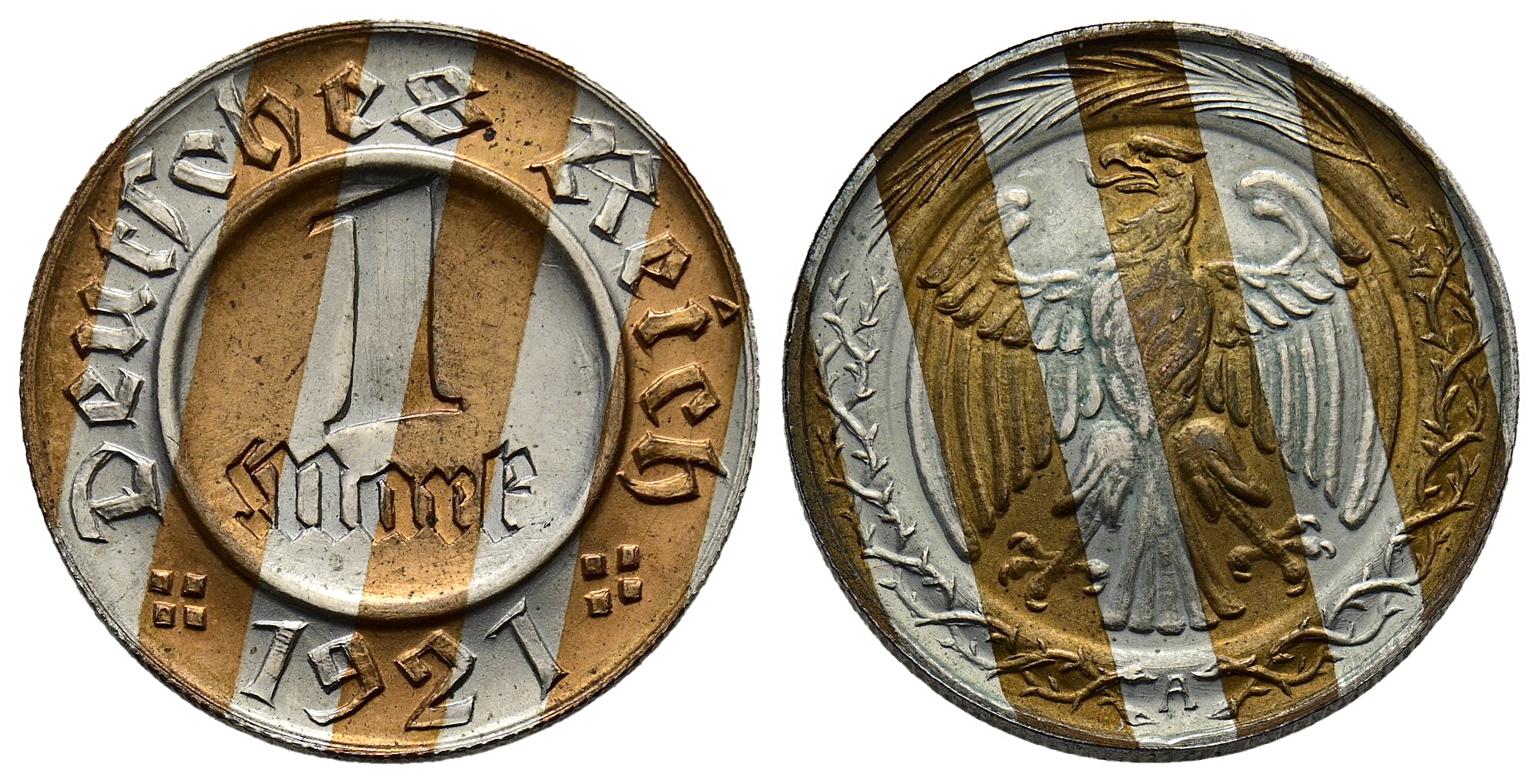 PROBEN DER WEIMARER REPUBLIK 1 Mark 1921 A, | 420942