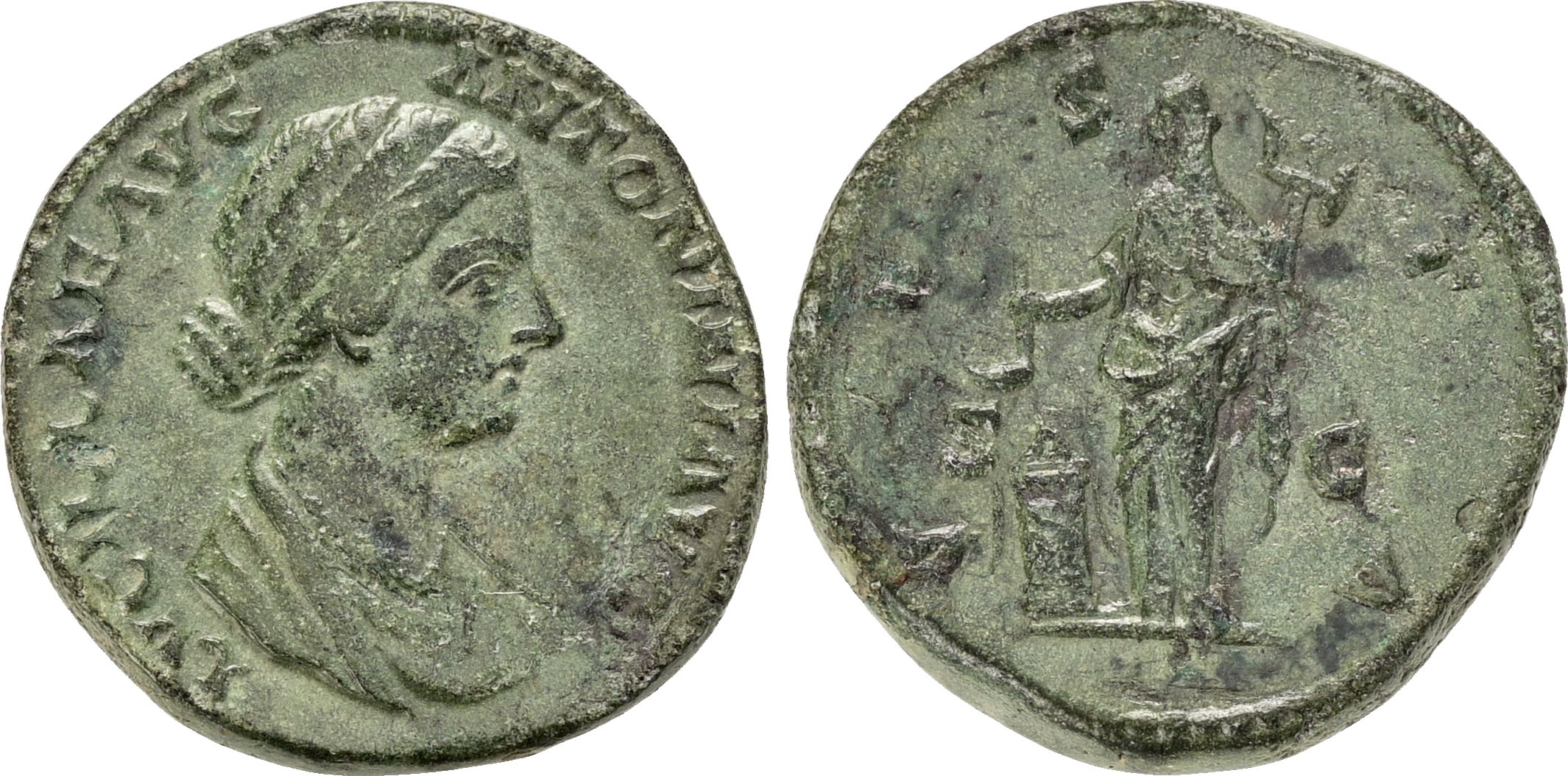 MÜNZEN DER RÖMISCHEN KAISERZEIT Lucius Verus, 161-169 für Lucilla. Æ-As ...