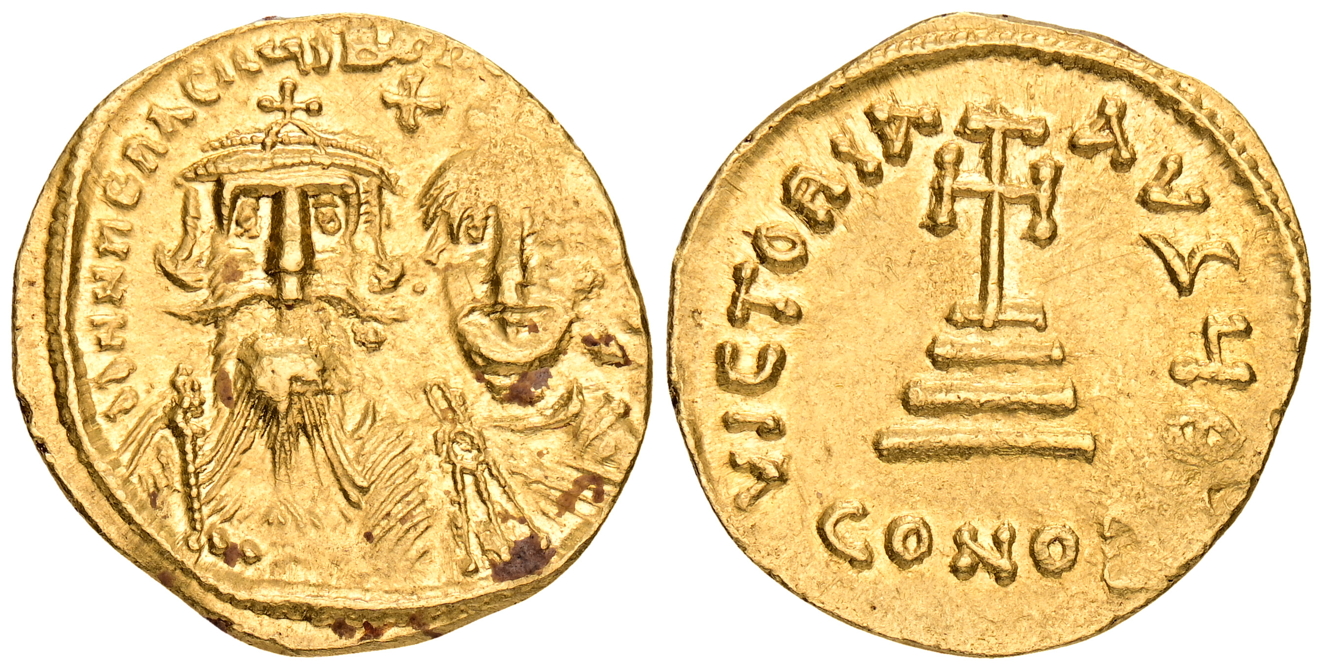 BYZANZ Heraclius, 610-641 und Heraclius Constantinus. AV-Solidus, 629/ ...