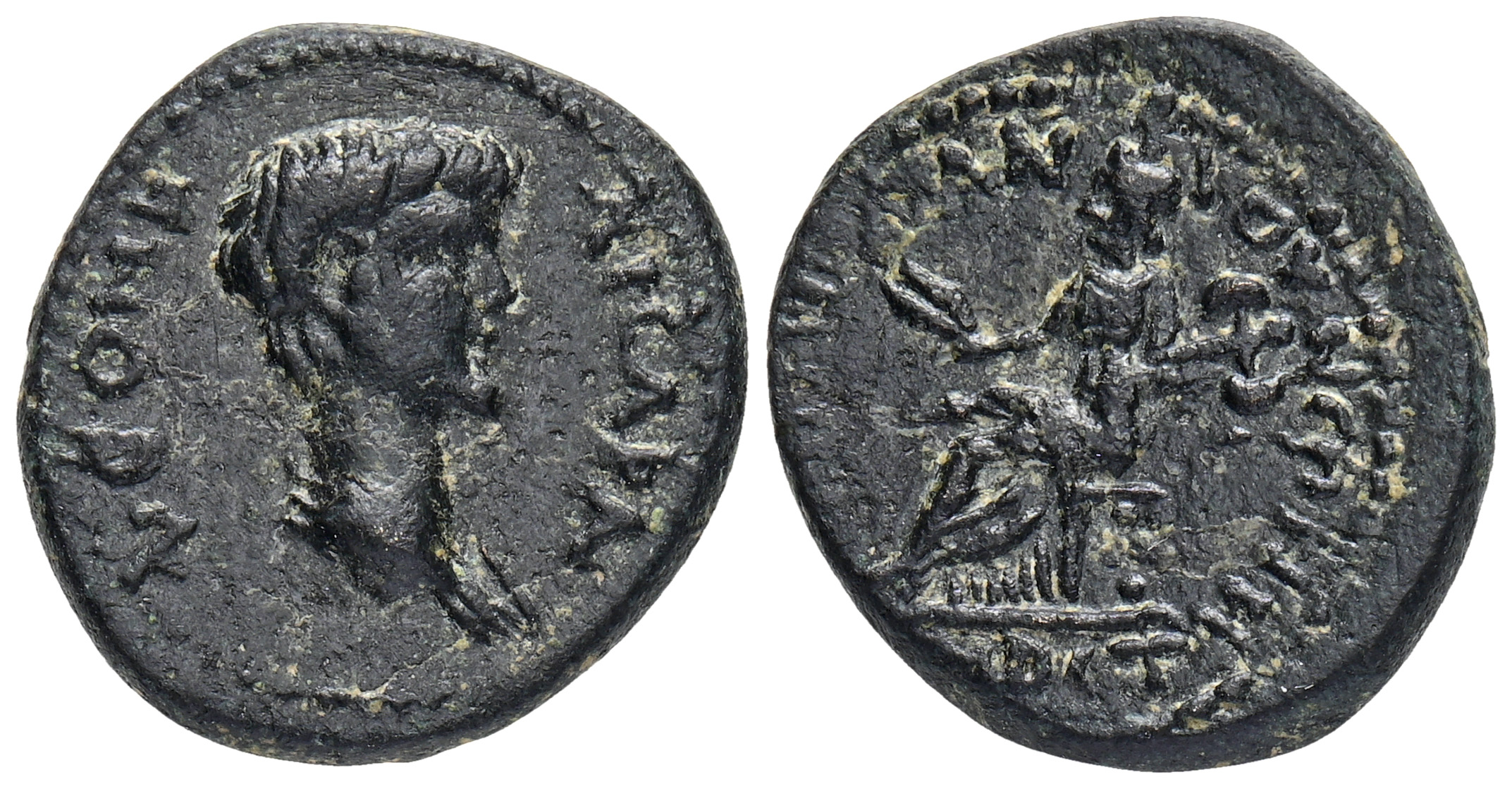 MÜNZEN DER RÖMISCHEN KAISERZEIT Claudius, 41-54 für Nero. Æs, 50 ...