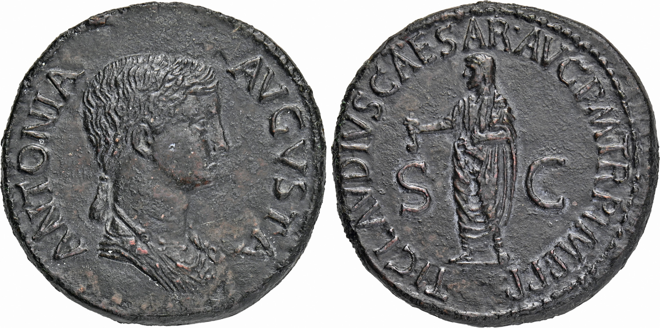 MÜNZEN DER RÖMISCHEN KAISERZEIT Claudius, 41-54 für Antonia. Æ ...