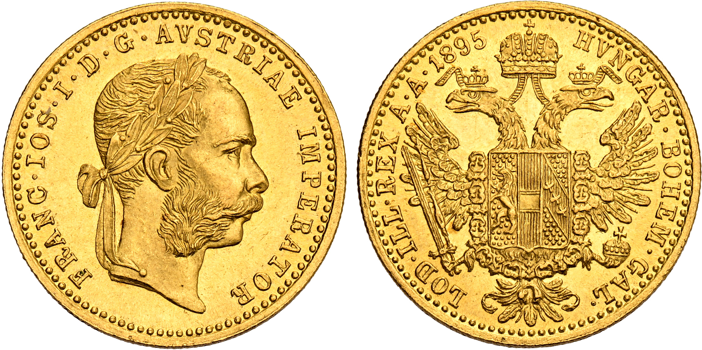 KAISERREICH ÖSTERREICH Franz Joseph I., 1848-1916. Dukat 1895, Wien ...