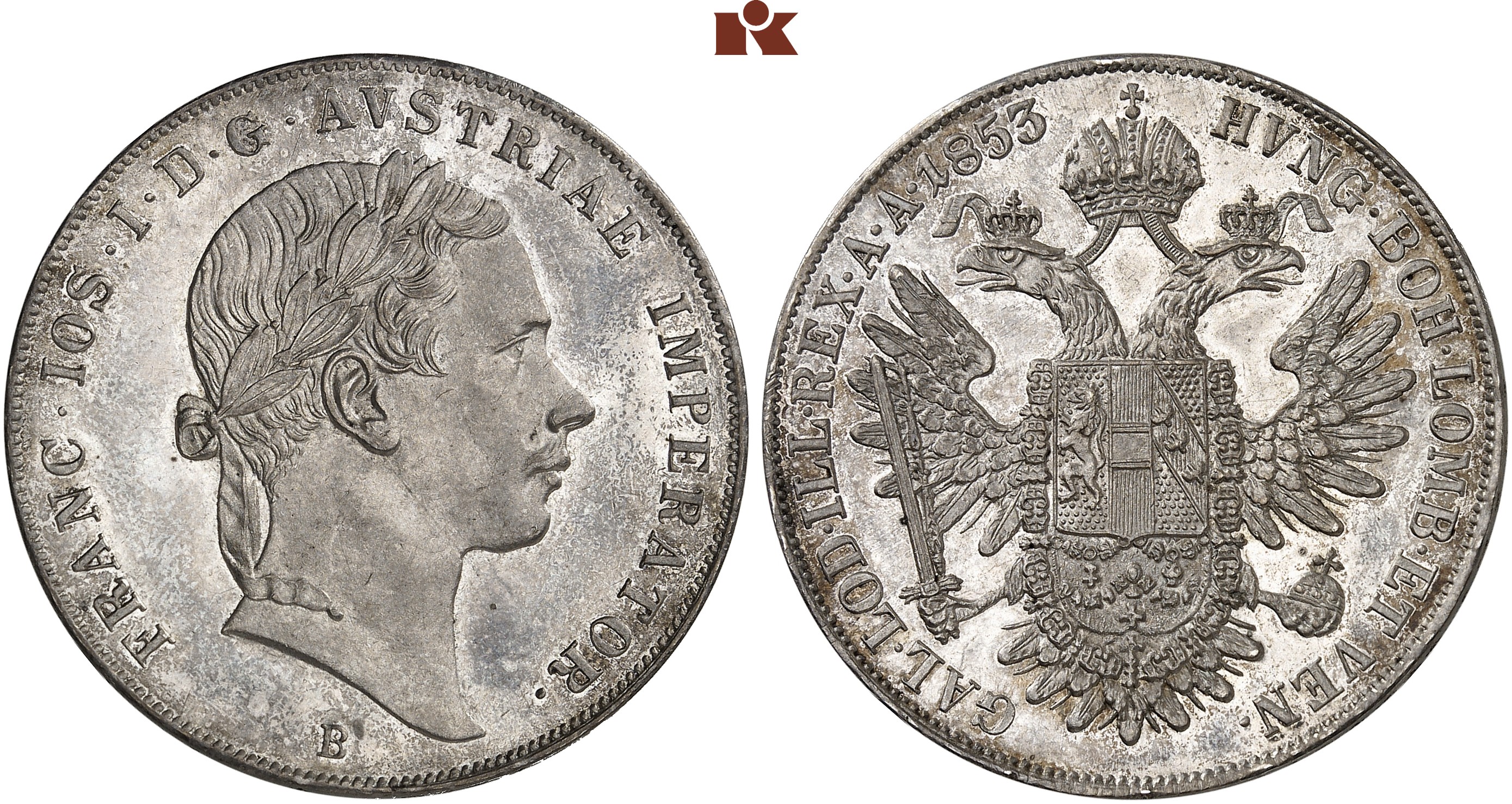 KAISERREICH ÖSTERREICH Franz Josef I., 1848-1916. Konv.-Taler 1853 B ...